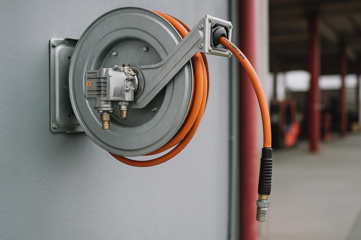 Pneumatic Motor LPG Hose Reel – 25m Trelleborg Hose & Rego Nozzle